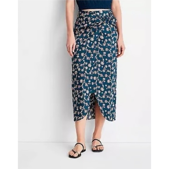 Future Collective | Skirts | Future Collective Midi Wrap Skirt In Blue ...
